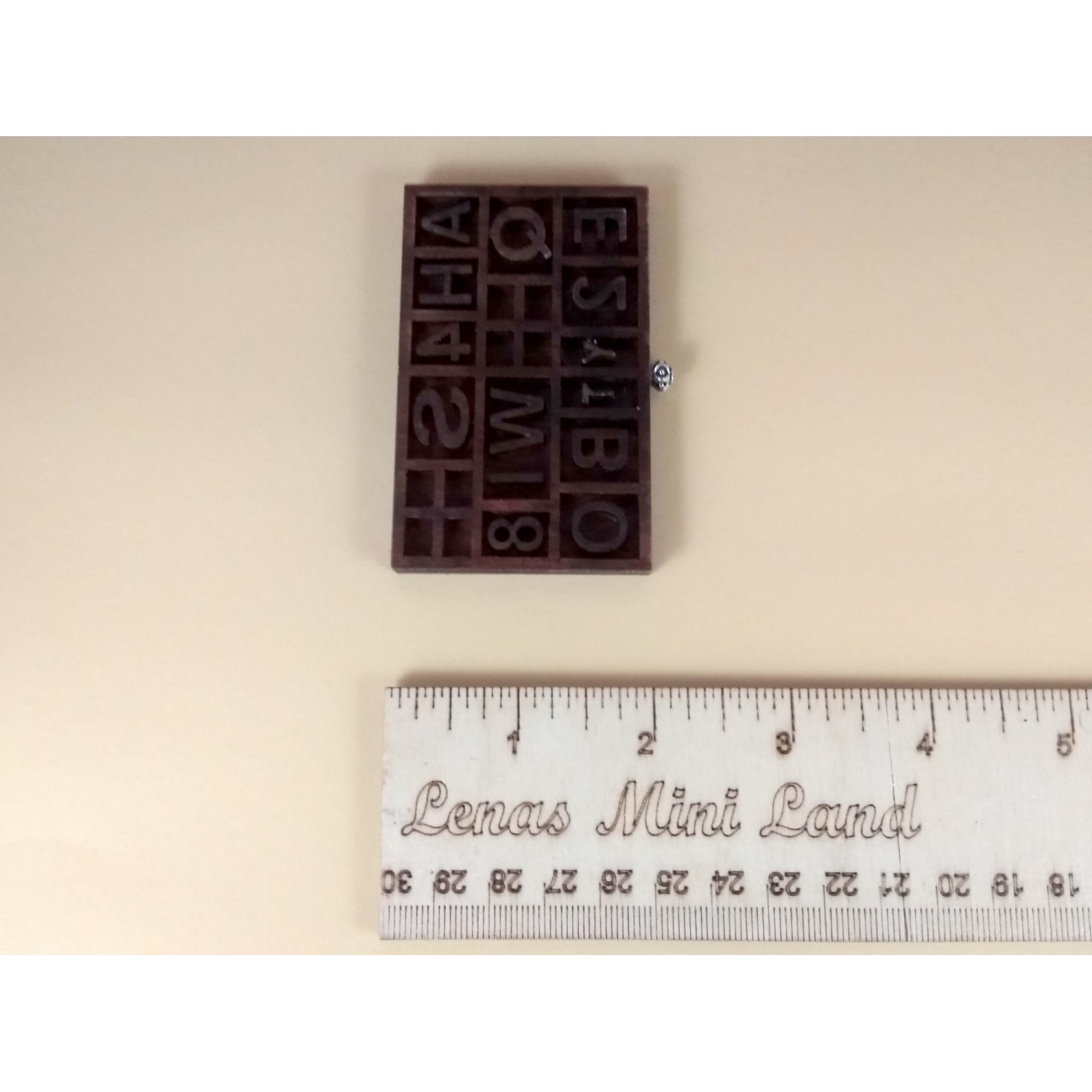 Miniature typography drawer digital vector file board with letters ...